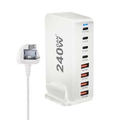 China 240W 65watt 8-Port USB Charger Charging Station for Multiple Devices with LED Display (Laptops/Tablets/Phones) for sale