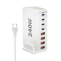 China 240W 65watt 8-Port USB Charger Charging Station for Multiple Devices with LED Display (Laptops/Tablets/Phones) for sale