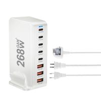 China 268W Multiport 5 USB-C + 3 USB-A Fast USB Charging Station Portable Wall Charger for Phone and More for sale