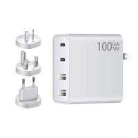 China 4 Ports Usb-c Pd Gan Charger 100w Quick Charger 3.0 Fast Delivery Usb Desktop Charger Adapter for Macbook/laptops/phone Table for sale
