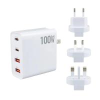 China 4 Ports Usb-c Pd Gan Charger 100w Quick Charger 3.0 Fast Delivery Usb Desktop Charger Adapter for Macbook/laptops/phone Table for sale