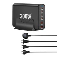 China 200W 6ports USB C Fast Charging Station PPS PD 65W Laptop Charger Adapter Phone Type C Usb C Charger Block for sale
