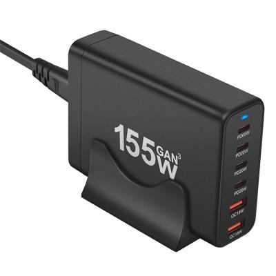 China Total Output 155W Usb C Fast Wall Charger Type c Adapter Charger Multiport 6 in 1 Usb c Hub for sale