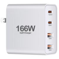 China 130w 166w Gan' Charger 4 Ports Pd Portable Fast Charger With Usb Type C Quick Wall Charger Smartphone Laptop Adapter for sale