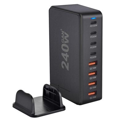 China Travel Essentials Flat Plug 240W Fast Charging Blocks 8-Port Charging Station for IPhone/Ipad/MacBook Cell Phones & Accessories for sale