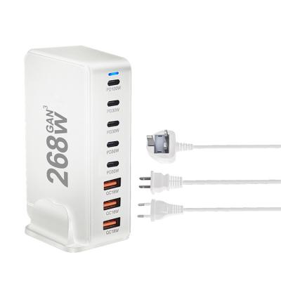 China XZH Brand New OnePlug 268W USB Type-C Fast Charging Travel Station 8-Port Pd Qc GaN Charger for All Your Devices for sale