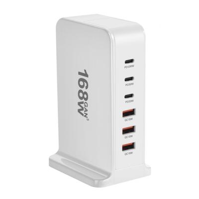 China 168w Usb Charger Pd Usb Type C Power Gan Tech Fast Charger for Macbook Tablet for sale