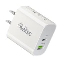 China Factory Direct Sale Type C Wall Power Adapter Pd 35w Mini Fast Charger for I Phone 15 Charging With Dual Ports for sale