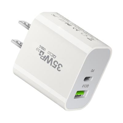 China Factory Direct Sale Type C Wall Power Adapter Pd 35w Mini Fast Charger for I Phone 15 Charging With Dual Ports for sale