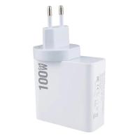 China 2024 Wholesale 100w Dual Usb-c Pd GaN Fast Charger 2C 2A Ports Phone Ultra Thin Usb C Wall Charger Charging for sale