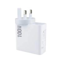 China 2024 Wholesale 100w Dual Usb-c Pd GaN Fast Charger 2C 2A Ports Phone Ultra Thin Usb C Wall Charger Charging for sale