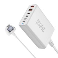 China 200W Compact Pd PPS Quick Charging Carregador Usb Type c 6 Ports Usb Charger Fast Charge for sale