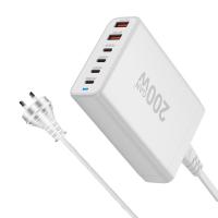 China 200W Compact Pd PPS Quick Charging Carregador Usb Type c 6 Ports Usb Charger Fast Charge for sale