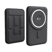 China Thin Waterproof Magnetic Wireless Portable Mini Powerbank 10000mah Charger Powerbank 50000mah With Stand for sale