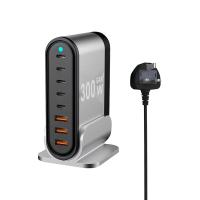 China Oem Plug 300W GaN III USB C Charger Block 8 Port LED USB C Charging Station Hub Block Wall Charger Power Strip for sale