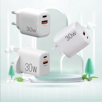 China 30W Durable Dual Port QC PD 3.0 Power Adapter Double Fast Plug USB C Wall Charger Usb Charging Block for I Phone for sale