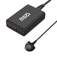 China Portable Charger 6 Quick Charge Ultra Fast Gan Charger 120 Watt Phone Charging for sale