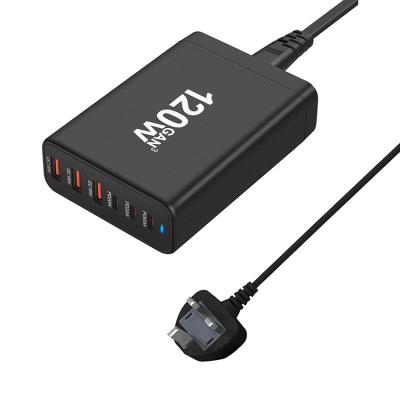 China Portable Charger 6 Quick Charge Ultra Fast Gan Charger 120 Watt Phone Charging for sale