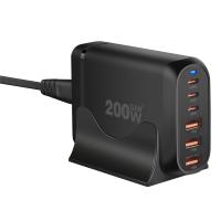 China XZH CD04 Led Display Gan Tech 6 Ports Multi 120w Gan Super Mobile Fast Usb Phone Charger for Mobile Phone Macbook Laptop for sale