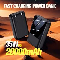China 2024 Hot Sale 20000mAh 35W Super Fast Charging Power Bank Station With LED Display Built in Double-Cable Power Bank for sale