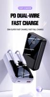 China 2024 Hot Sale 20000mAh 35W Super Fast Charging Power Banks With LED Display Built in Double-Cable Power Bank for sale