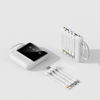 China 2025 Hot Sale 20000mAh Mini Portable Power Bank 20W Super Fast Charging Power Banks With LED Display Built in 4 Cable Power Bank for sale