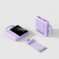 China 2025 Hot Sale 20000mAh Mini Portable Power Bank 20W Super Fast Charging Power Banks With LED Display Built in 4 Cable Power Bank for sale