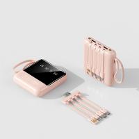 China 2025 Hot Sale 20000mAh Mini Portable Power Bank 20W Super Fast Charging Power Banks With LED Display Built in 4 Cable Power Bank for sale