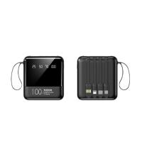 China 2025 Hot Sale 20000mAh Mini Portable Power Bank 20W Super Fast Charging Power Banks With LED Display Built in 4 Cable Power Bank for sale