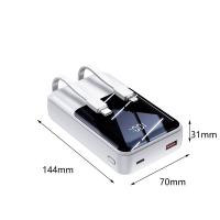 China High Capacity 10000 MAh Power Bank with LED Display and Built-in Cables USB Portable Chargers for sale
