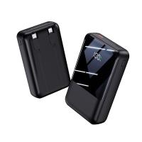 China High Capacity 10000 MAh Power Bank with LED Display and Built-in Cables USB Portable Chargers for sale