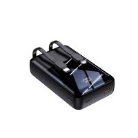 China High Capacity 10000 MAh Power Bank with LED Display and Built-in Cables USB Portable Chargers for sale