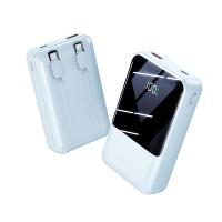 China High Capacity 10000 MAh Power Bank with LED Display and Built-in Cables USB Portable Chargers for sale