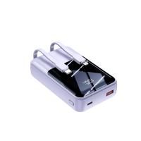 China 2024 Hot Sale Portable Power Bank 20000mAh 35W Super Fast Charging Power Banks With LED Display Built in Double-Cable Power Bank for sale