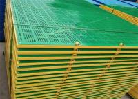 China Yellow Frame Green Panel Perimeter Safety Screens 6/8mm Mesh For Scaffolding System for sale