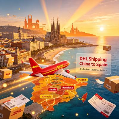 China Fast DHL International Express Shipping From China To Spain 3 – 5 Business Days Door To Door Delivery for sale
