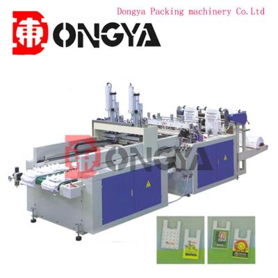 China Full Automatic High Speed T - Shirt Bag Making Machine With Double Servo Step Motor for sale