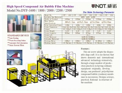China Vinot DYF Series High Speed Compound Air Bubble Film Machine for width 2500mm DYF-2500 for sale