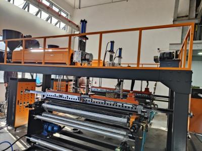 China Horizontal Type Plastic Nylon Film Extruder Machine 0.015 - 0.07mm Thickness 2000width for sale