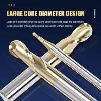 China Tungsten steel ball cutter, 2-edge alloy ball end mill, high hardness coating arc R-ball for Titanium alloy special milling cutter for sale