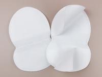 China Disposable Underarm Sweat Pads 9.5x12cm Waterproof Absorbent Armpit Liners with Strong Adhesive for sale