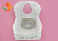 China Disposable Baby Bibs 245x350mm Waterproof with Food Catcher - 20+ Cartoon Patterns BPA Free for sale