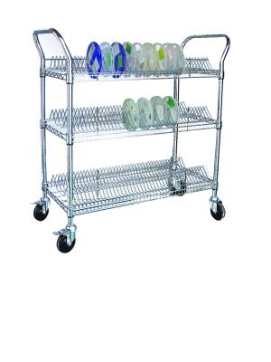 China ESD Anti Static Tray Cart 100mm Conductive Wheel Steel Aluminum Adjustable Shelf for sale