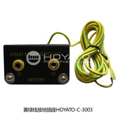 China Anti Static ESD Consumables Yellow Green Line Grounding Type Receptacle for sale