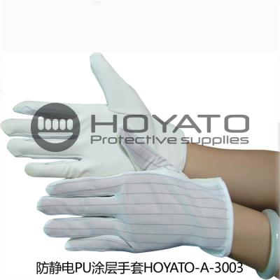 China Anti Skid ESD PU Coated Gloves 22cm Size for Product Inspection and Electronics Assembly for sale
