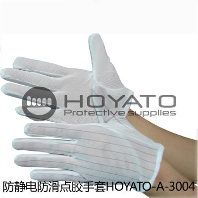 China Anti Slip Anti Static ESD Dotted Gloves PVC Coated 10 Pairs Per Bag for sale