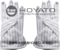 China ESD Anti Static Gloves White Two Sided Striated Gloves For PCB Board Manufacturing for sale