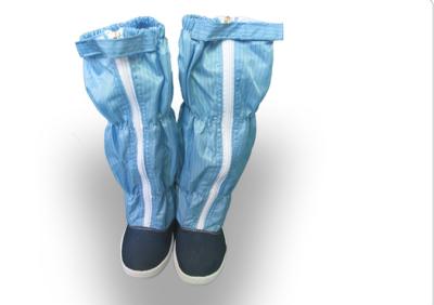China White / Blue ESD Safety Shoes Light Anti Static Straight Grid Fabric Boots for sale