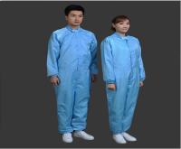 China ESD Stand Collar Coverall Clean Room Garment 100% Polyester Anti-Static for Printing Industry for sale