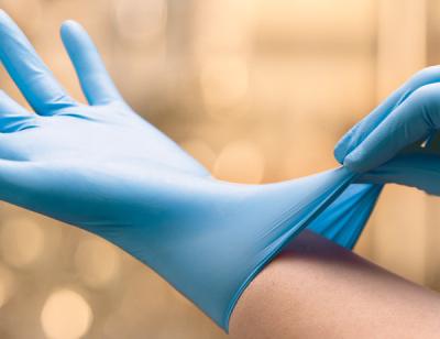 China Strong Durability Blue ESD Safe Nitrile Gloves Anti Static With Good Flexibility for sale